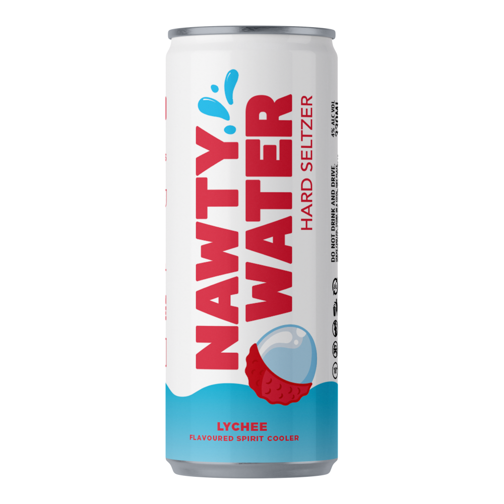 Nawty water hard seltzer lychee 4%